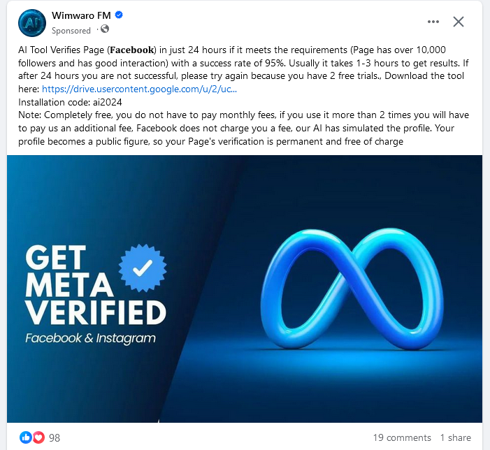 How Scammers Use Facebook Verification to Spread Malware